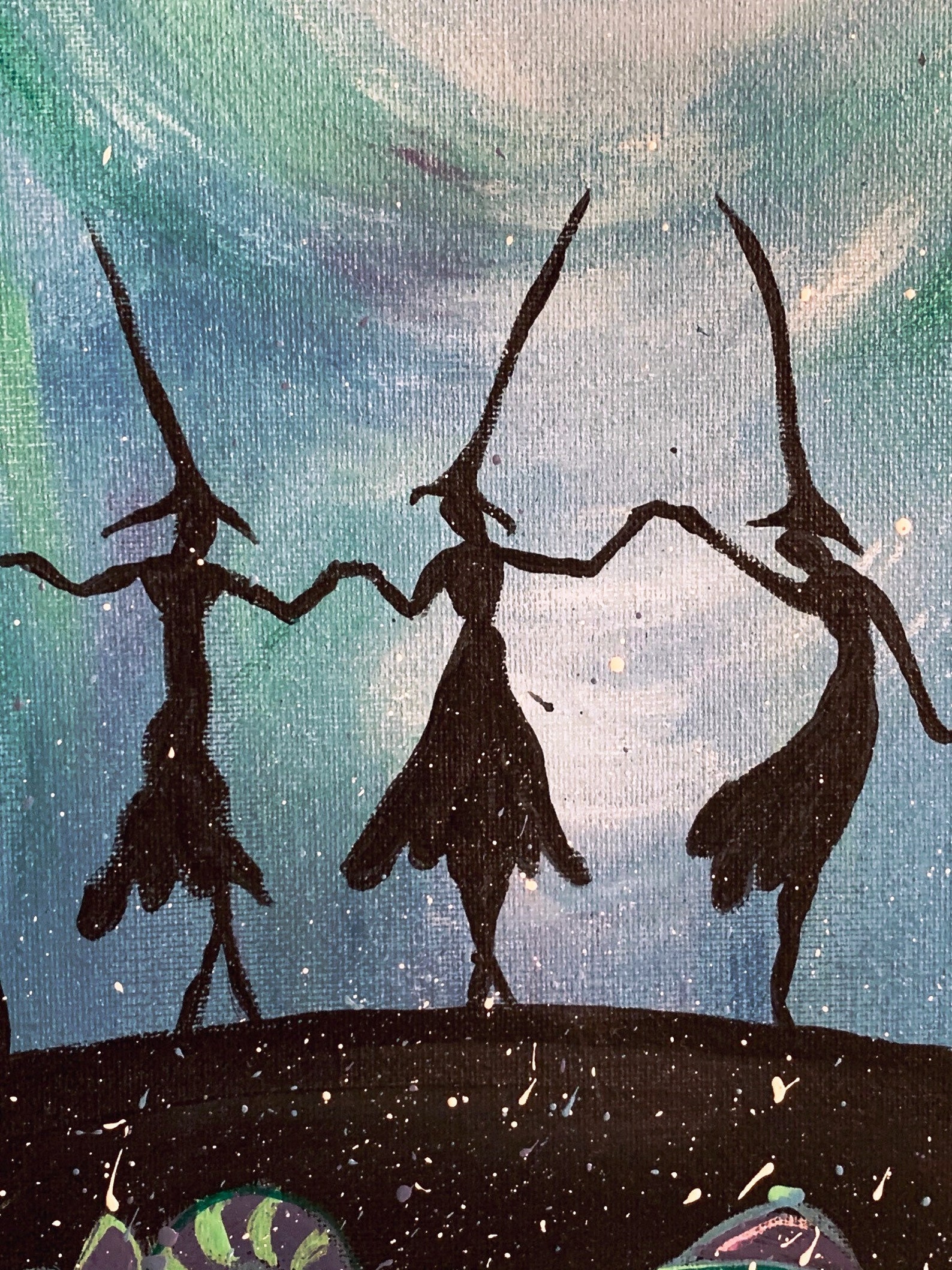 Dancing Witches Original Acrylic Painting | Etsy