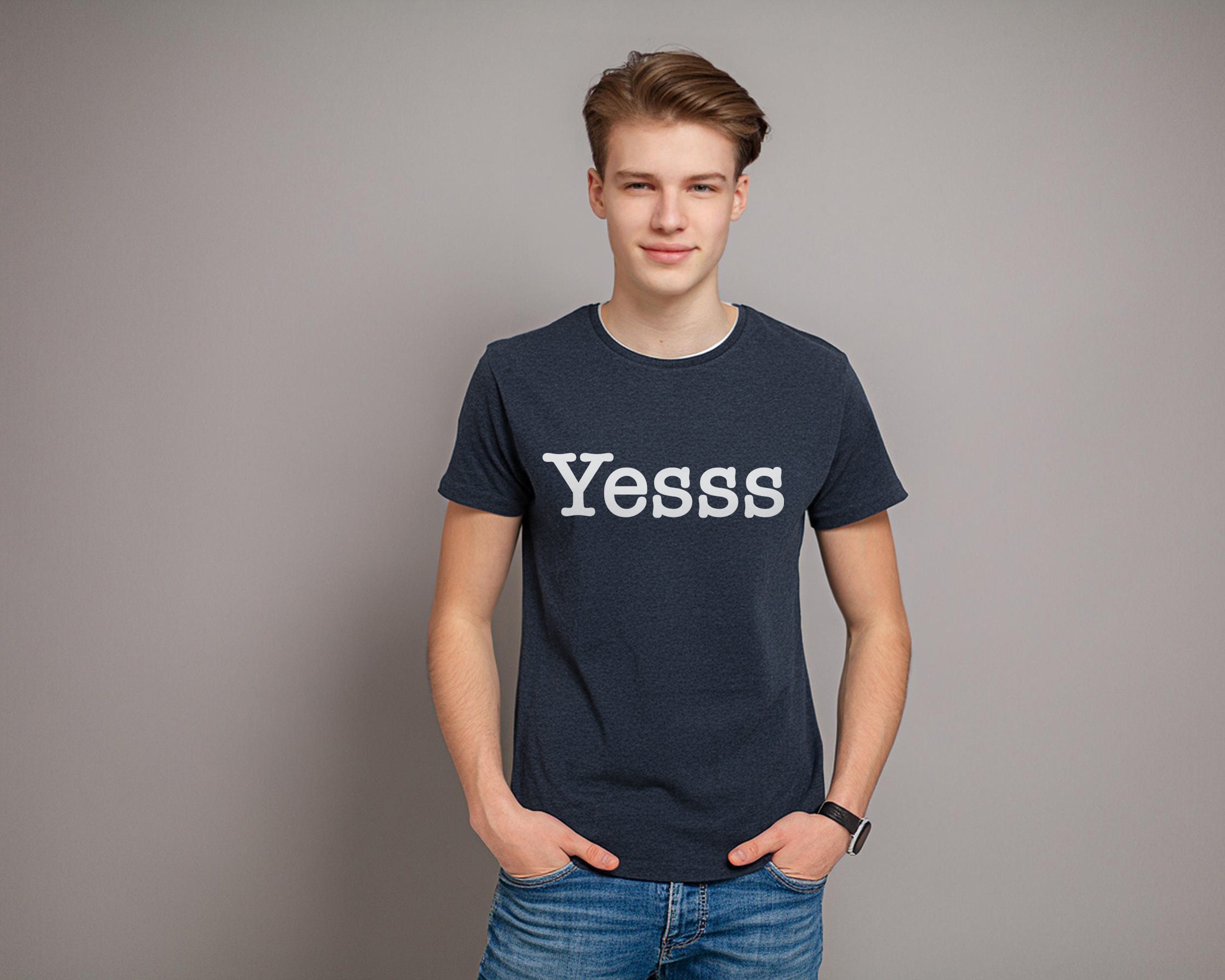 Yesss T-shirt, Fun, Enthusiastic, Stylish, Cotton Tee for Women, Gift ...