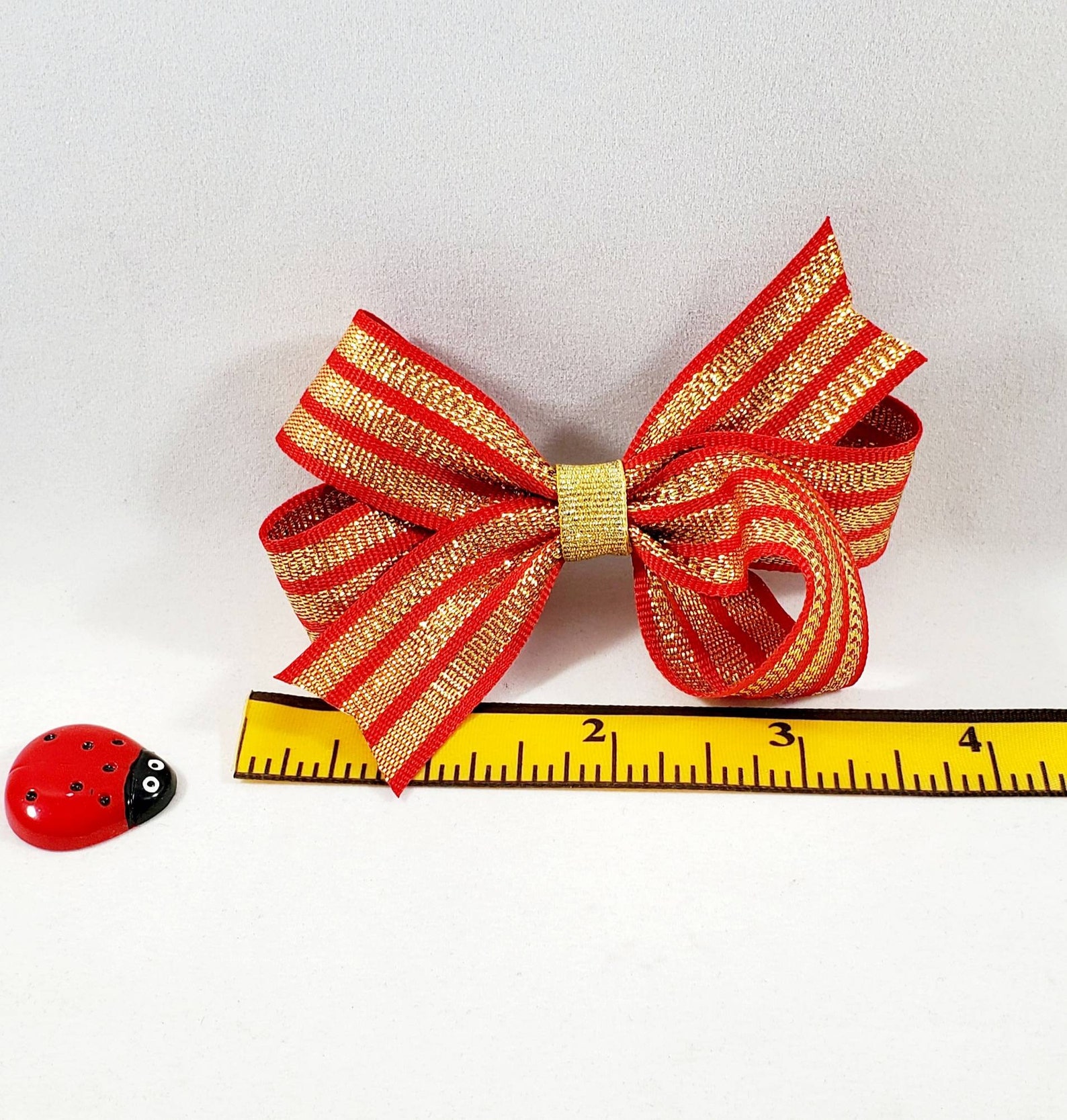 Gold & Silver Striped Small Bows - Etsy