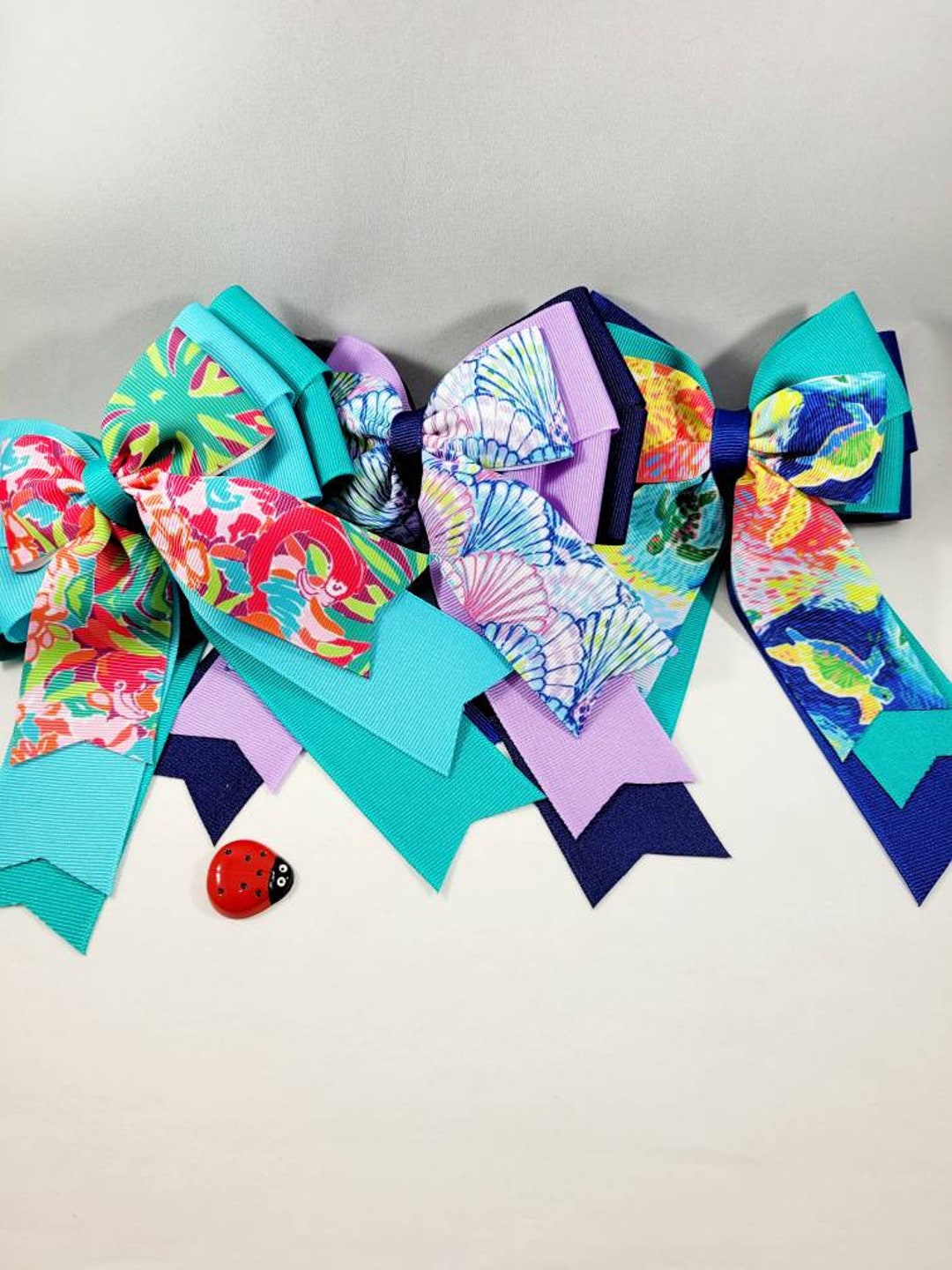 Tropical 3 Layer Bow With Streamers Equestrian - Etsy