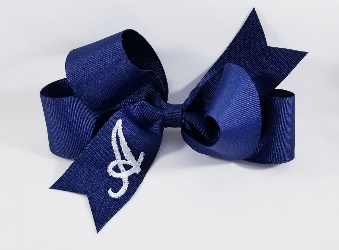 Embroidered Medium Initial Bow - Etsy