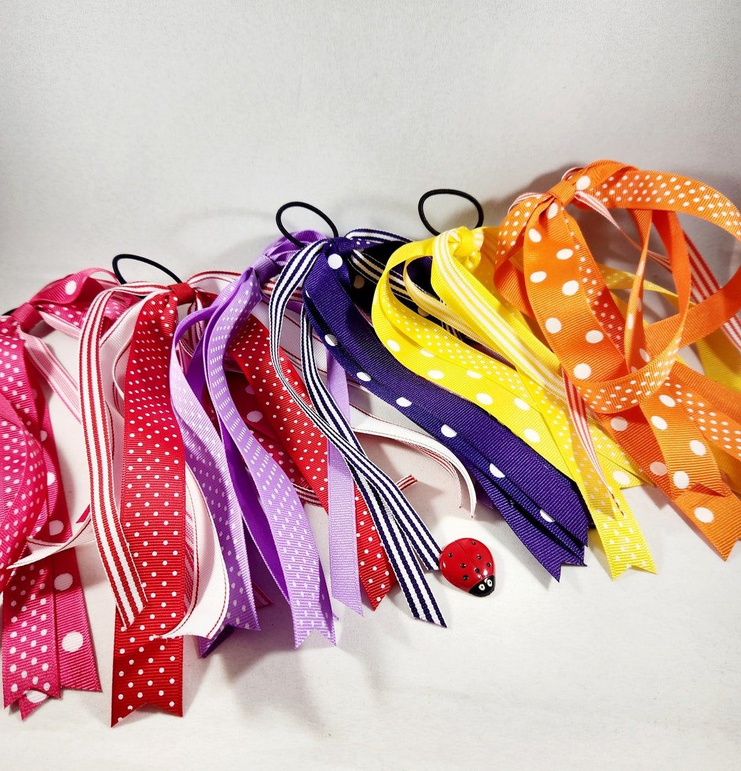 Stripes & Dots Ribbon Streamers Pink, Red, Orchid, Purple, Yellow ...