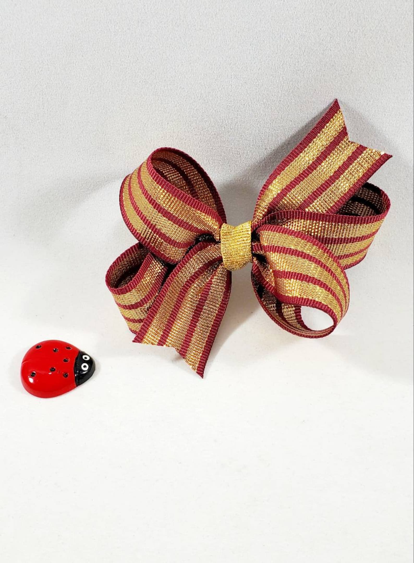 Gold & Silver Striped Small Bows - Etsy