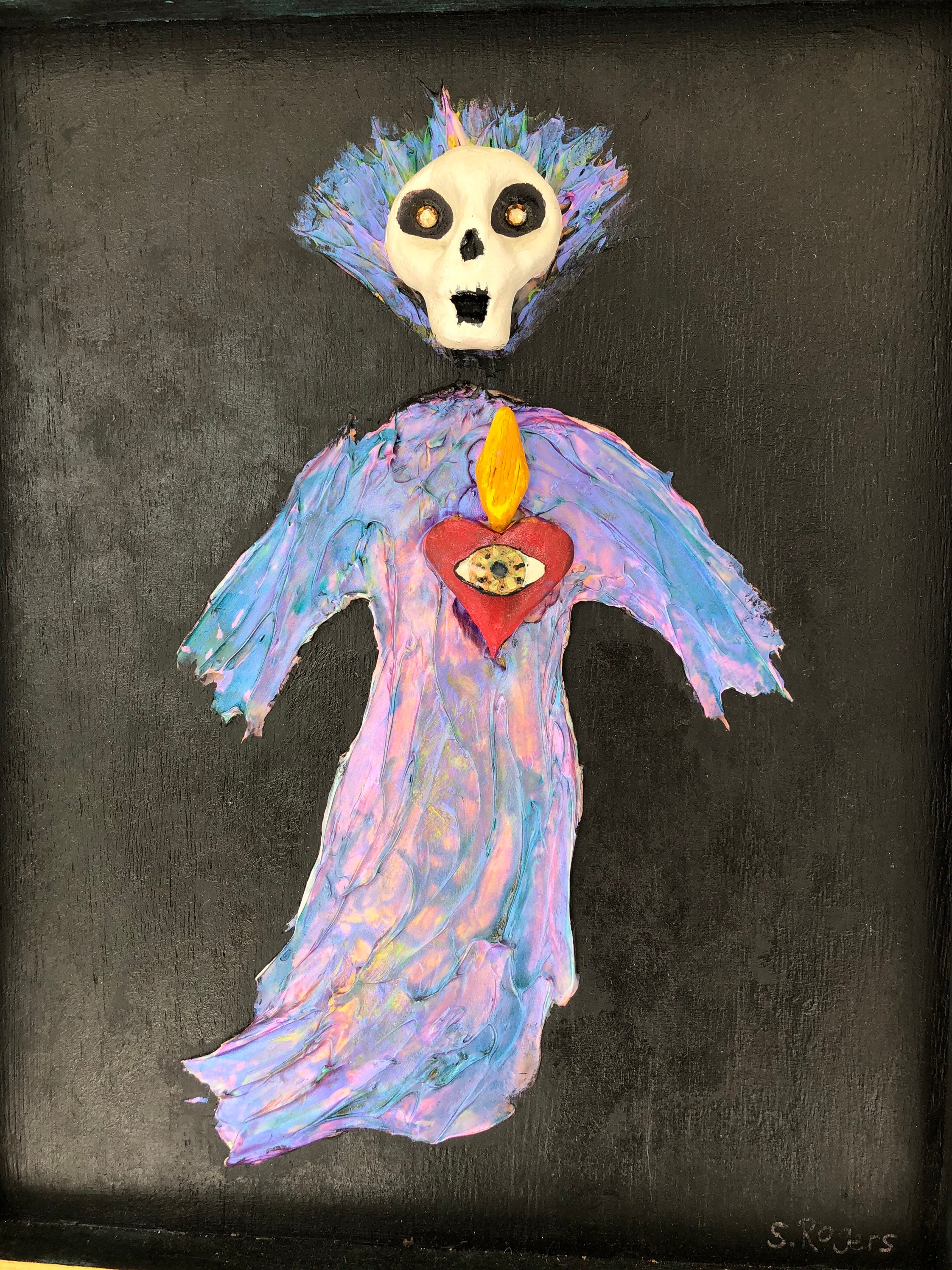 Open Eye Sacred Heart Skeleton | Etsy