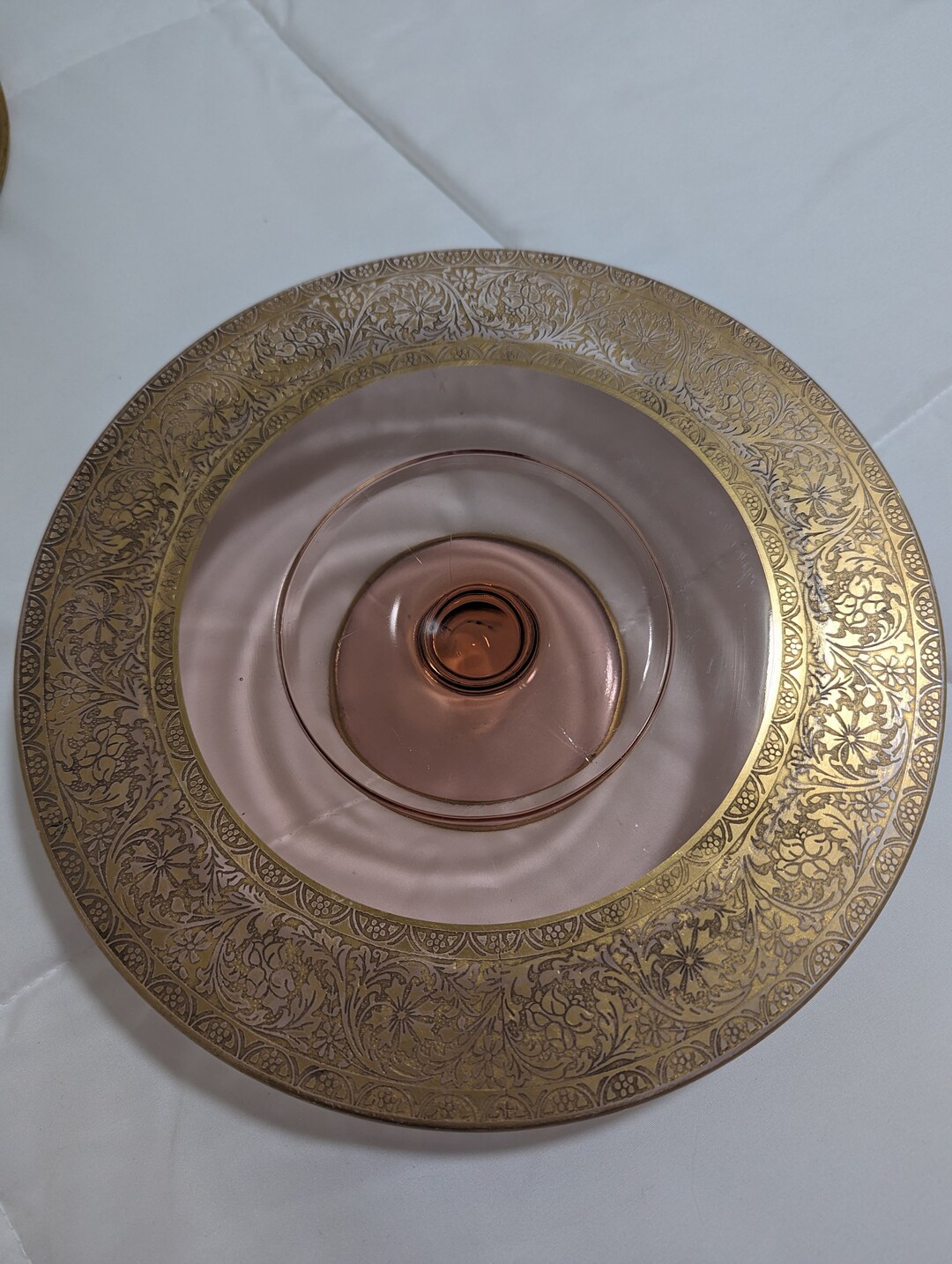 Vintage Depression Glass Cake Stand - Etsy
