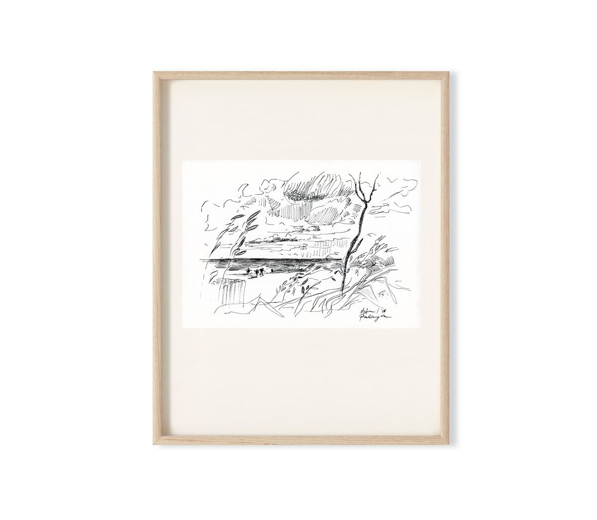 Peaceful Nature Drawing Calming Sea Drawing Baltic Sea Coast - Etsy