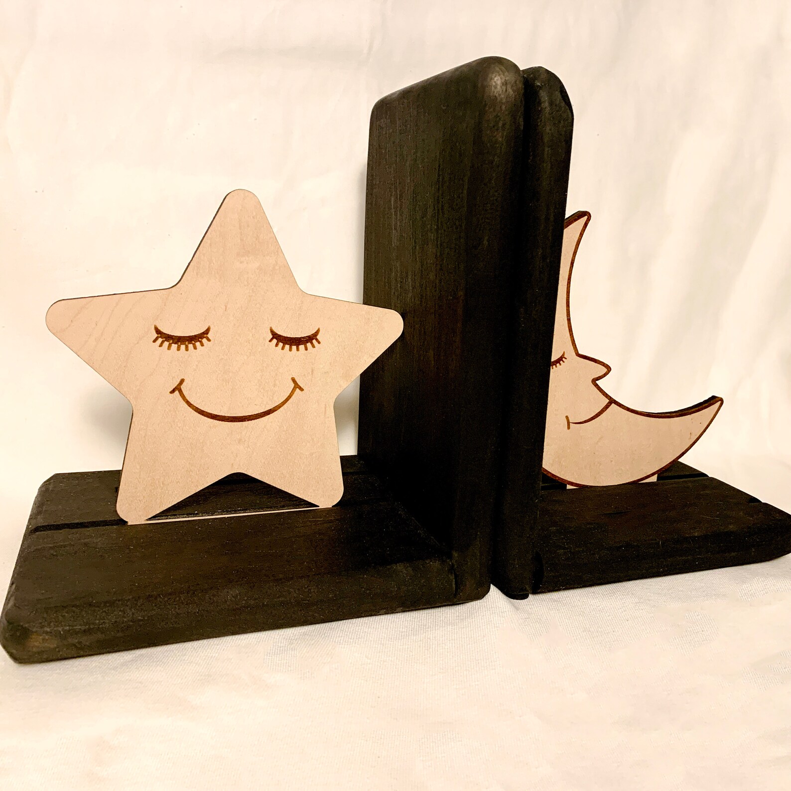 Nursery Bookends/moon/star Bookends/kids Bookends/book Lover - Etsy