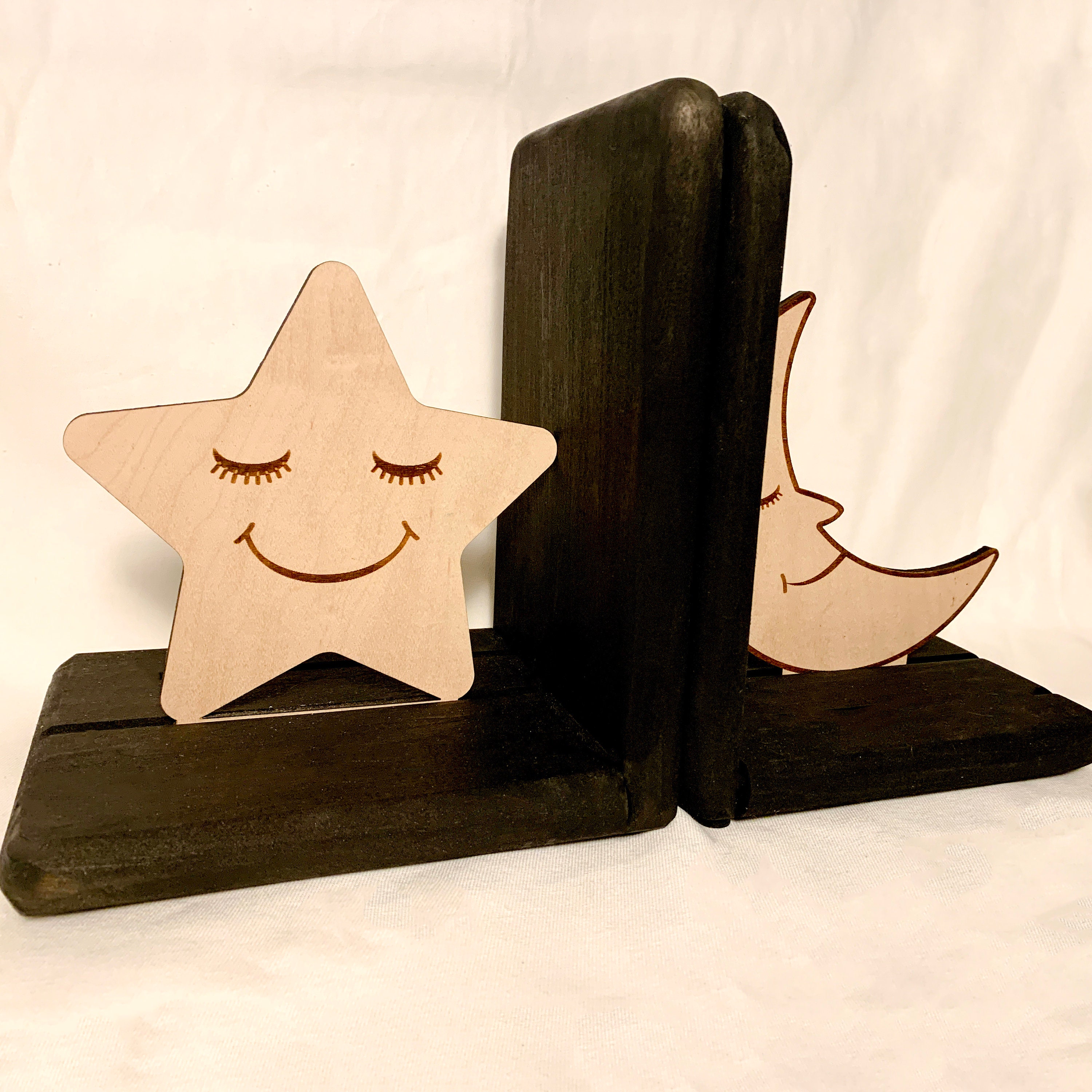 Nursery bookends/Moon/Star Bookends/Kids Bookends/Book Lover | Etsy