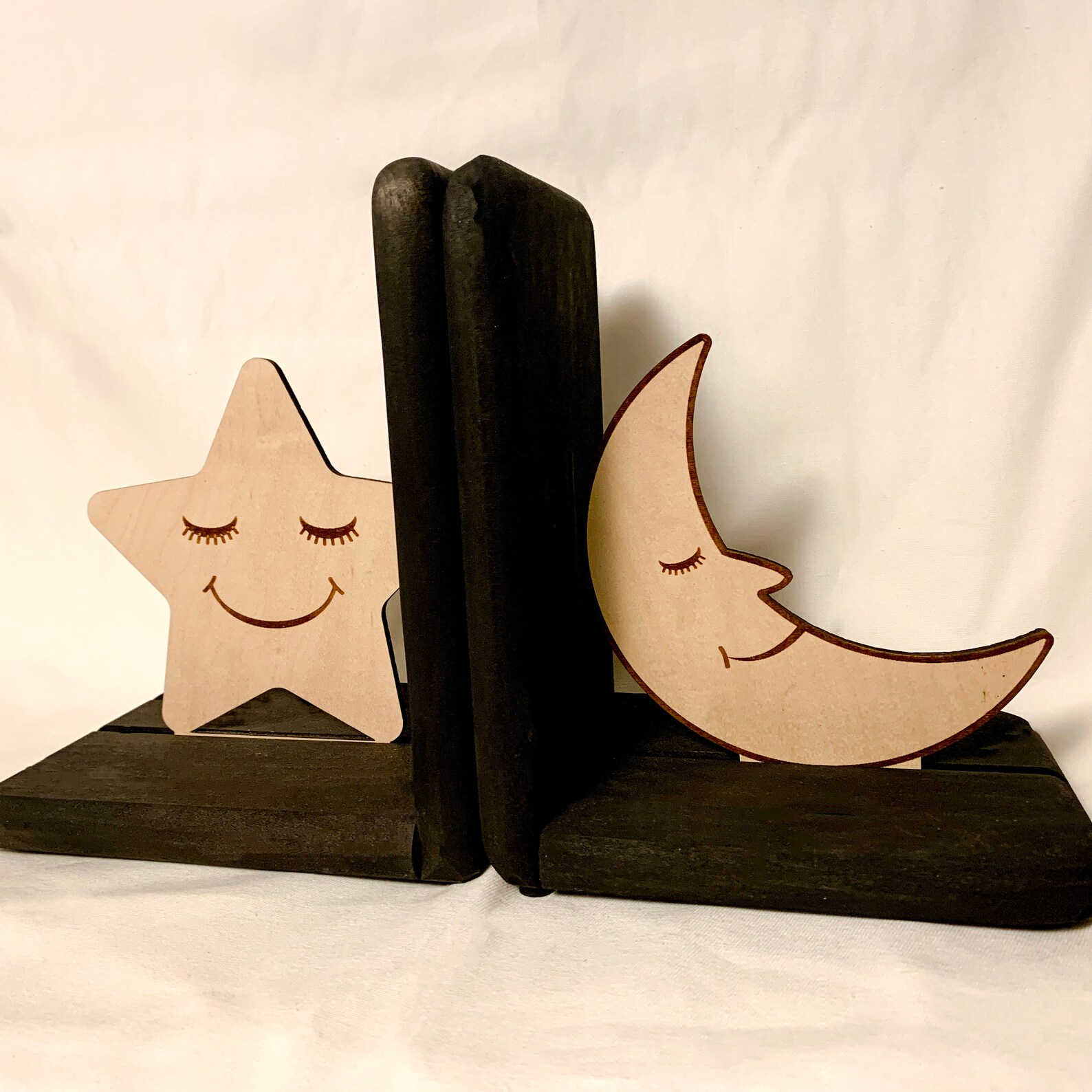 Nursery Bookends/moon/star Bookends/kids Bookends/book Lover - Etsy