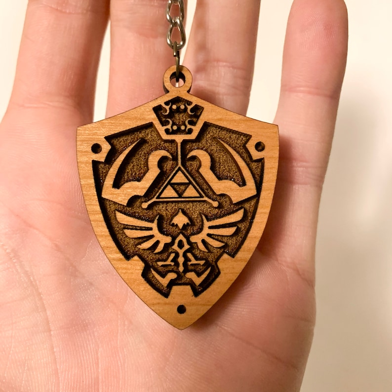 Zelda Shield Keychain/hylian Shield/wood Shield/stocking Stuffer ...