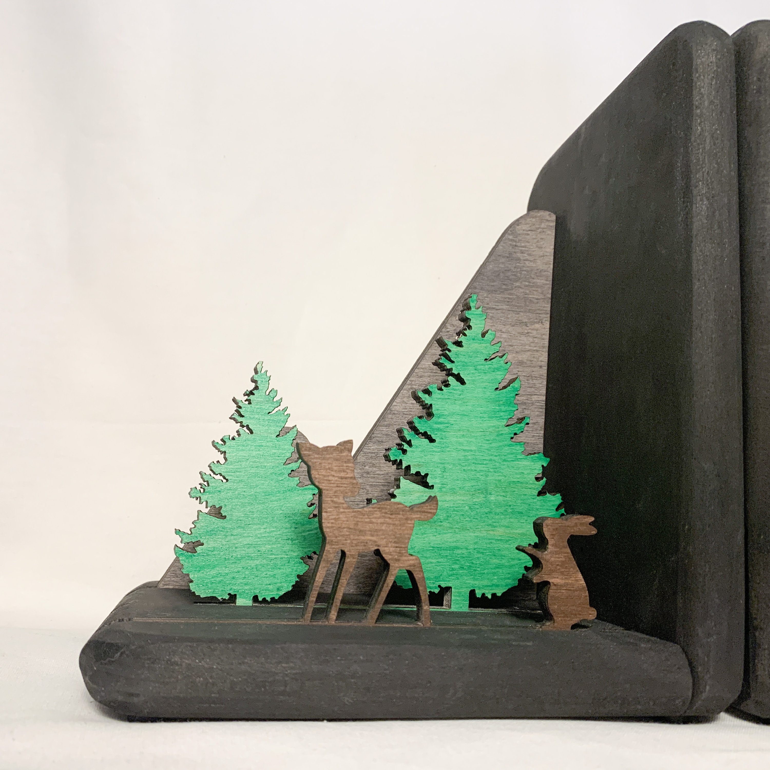 Woodland Bookends/forest/nature Scene/book Lover - Etsy