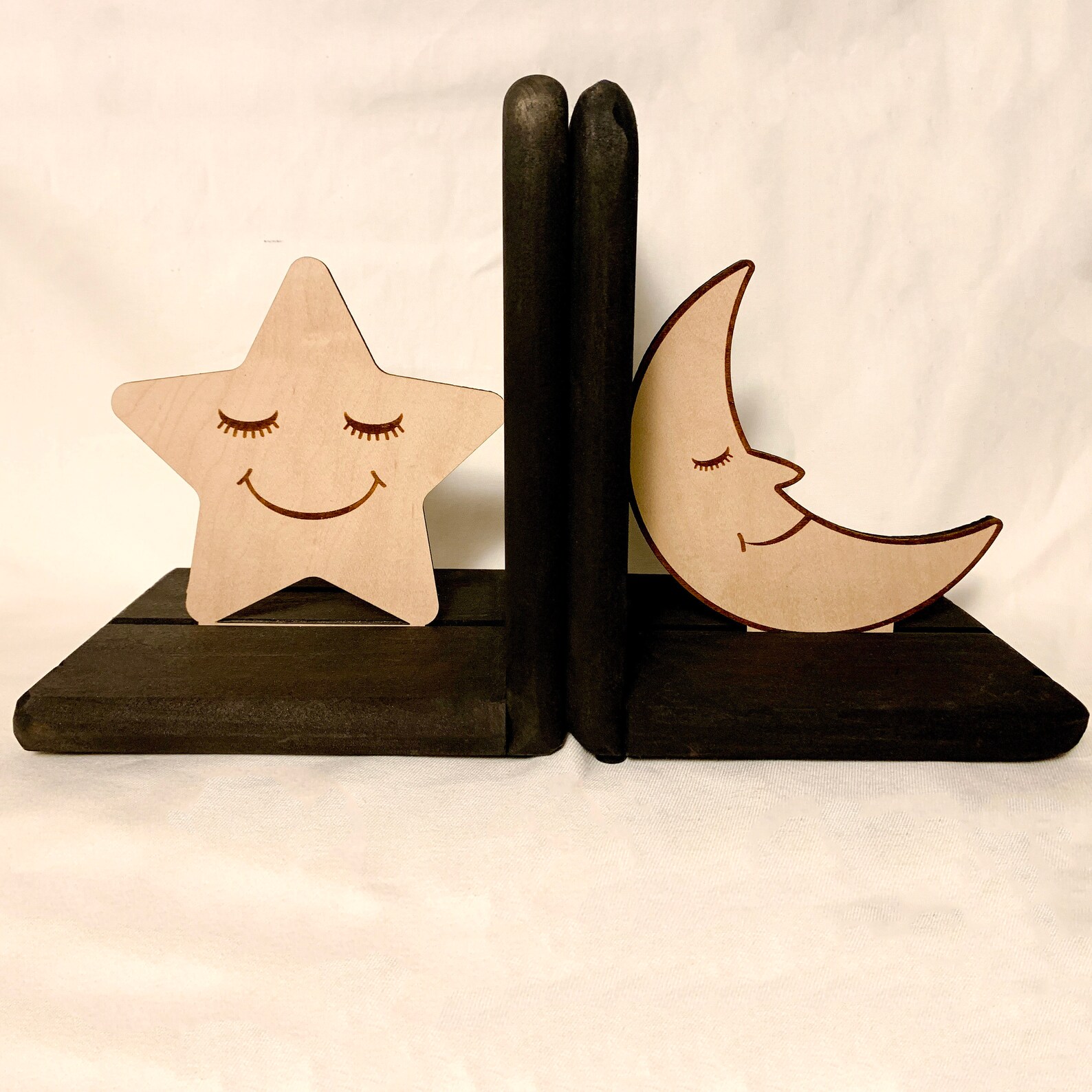 Nursery Bookends/moon/star Bookends/kids Bookends/book Lover - Etsy