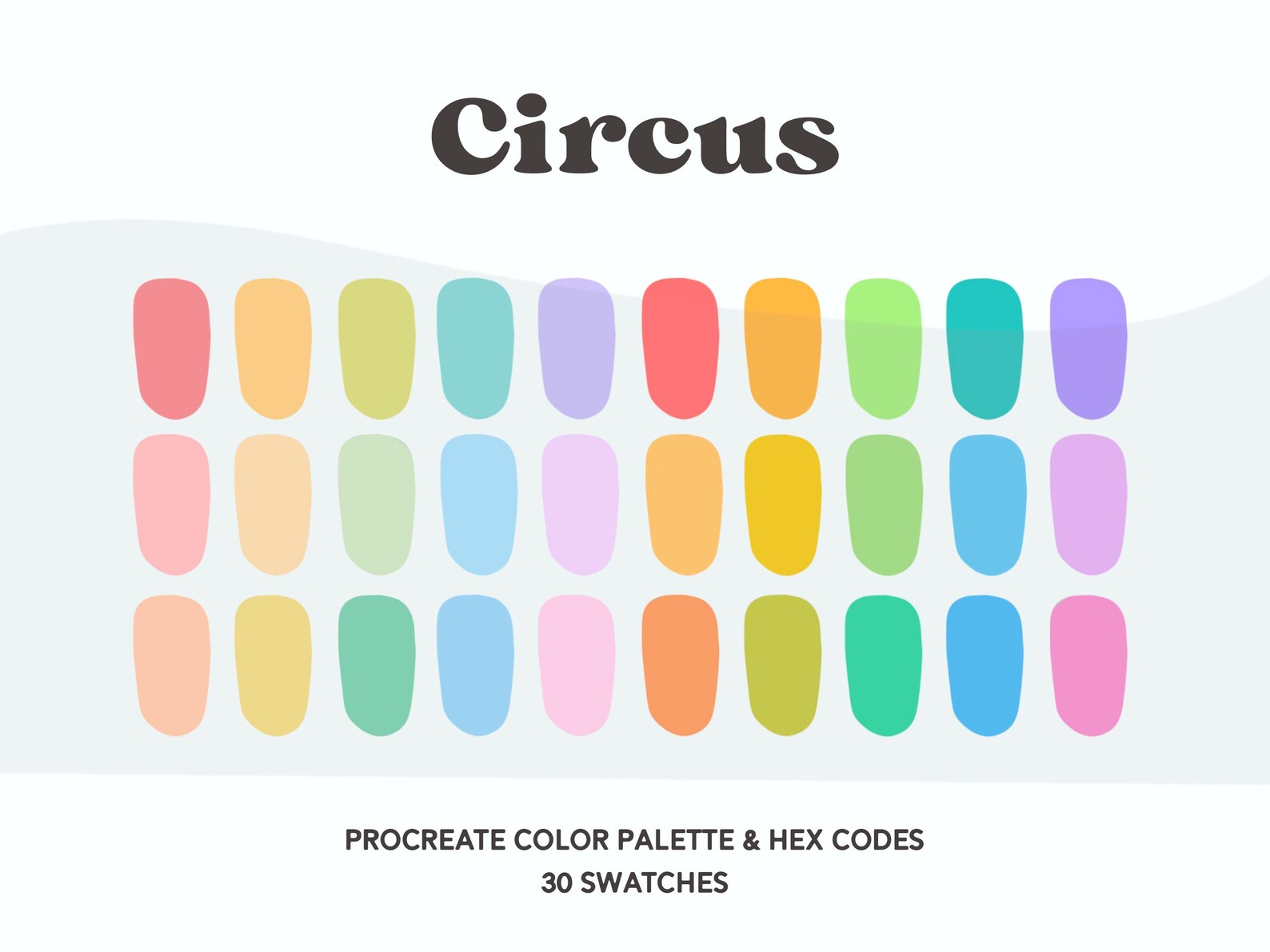 Cozy Circus Color Palette | Procreate Color Palette | Digital Planner ...