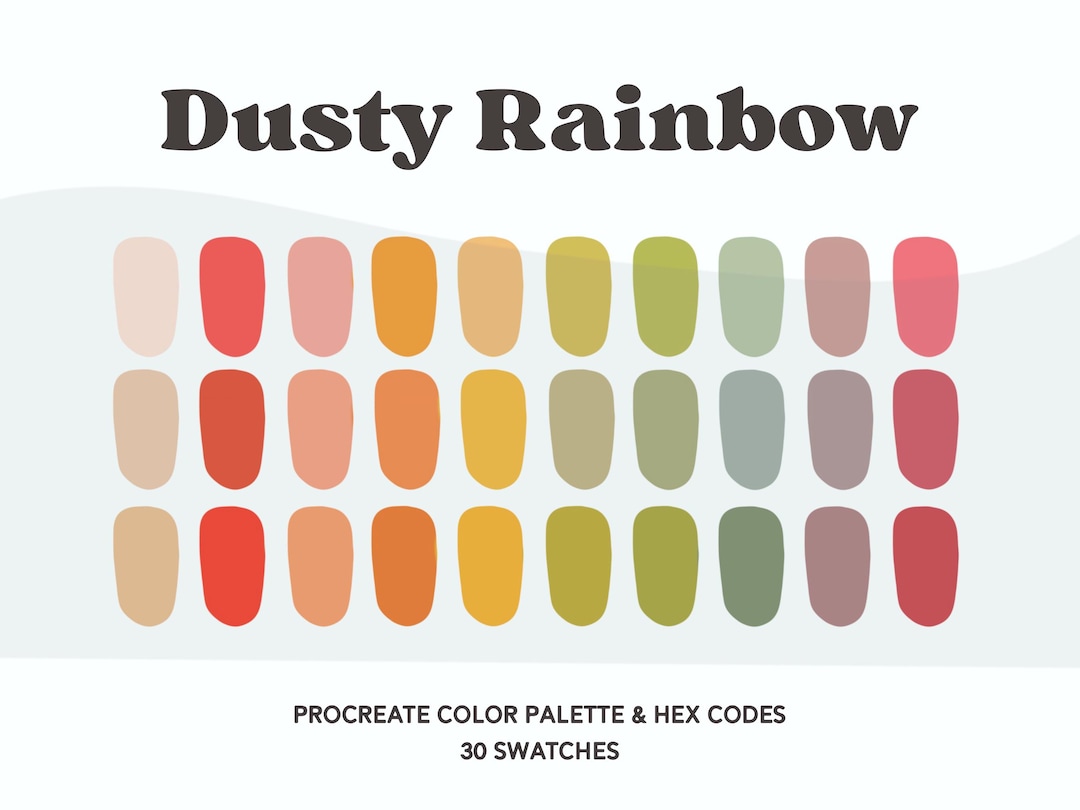 Muted Rainbow Color Palette | Procreate Color Palette | Digital Planner ...