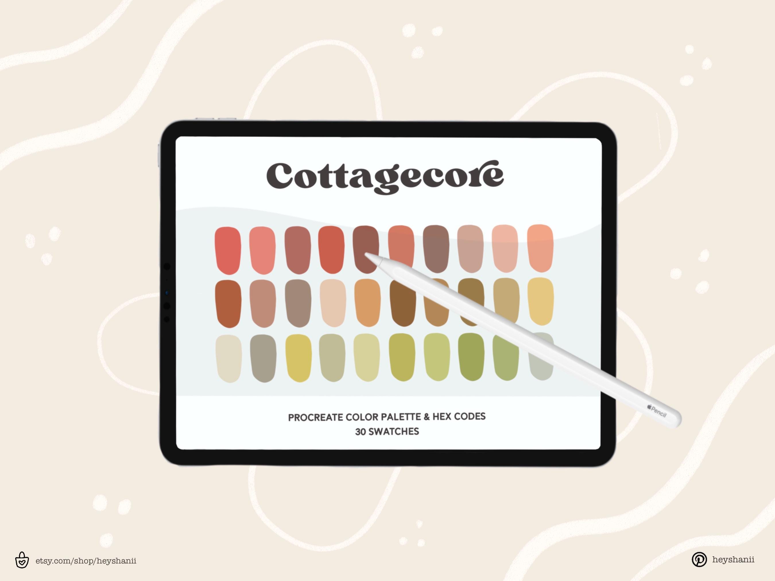 Cottagecore Procreate Color Palette | 30 Floral, Earthy Swatches ...