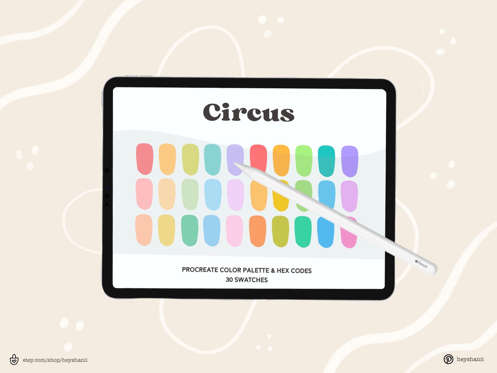 Cozy Circus Color Palette | Procreate Color Palette | Digital Planner ...