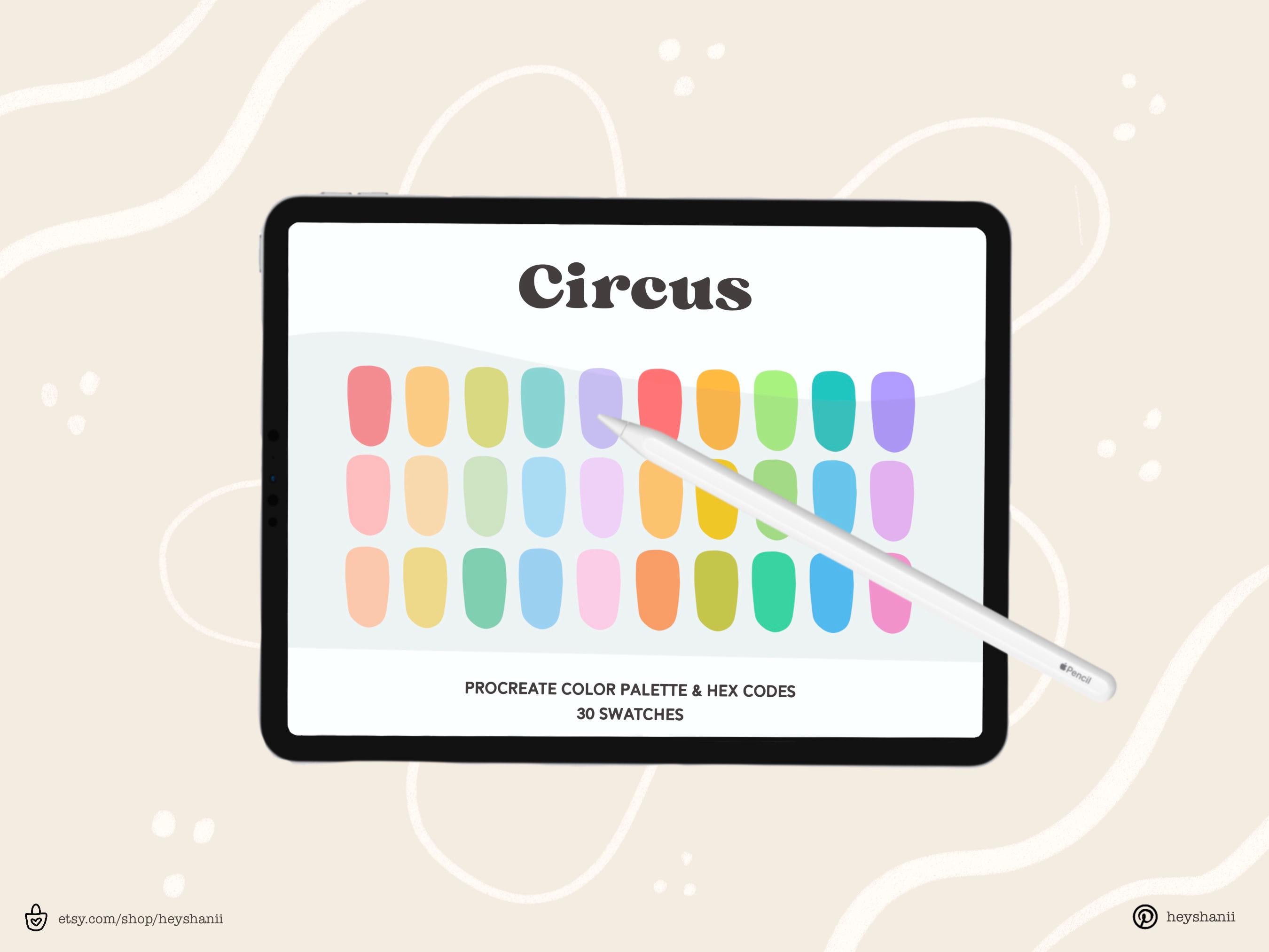 Cozy Circus Color Palette | Procreate Color Palette | Digital Planner ...