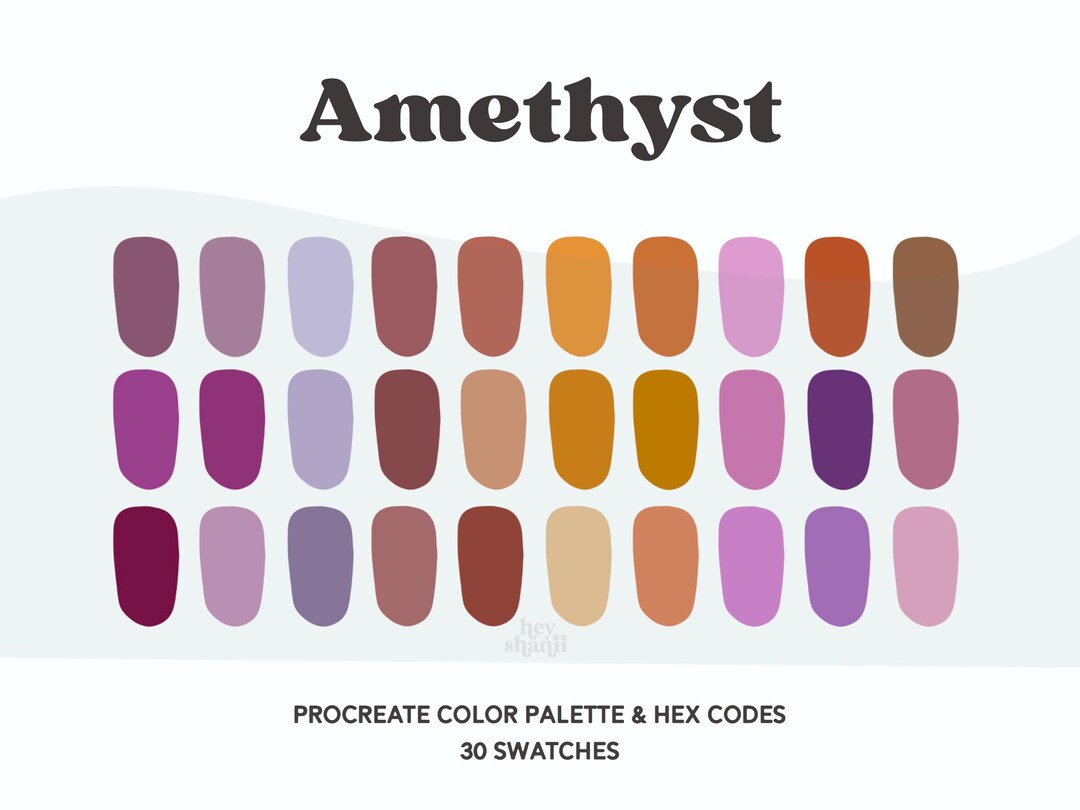 Amethyst | Purple Color Palette | Procreate Color Palette | Digital ...