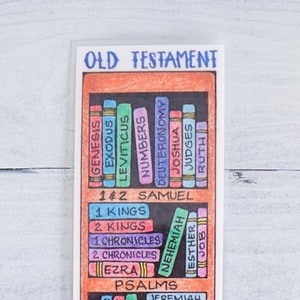 Set of 2 Old and New Testament Bookmarks Bible Memorization | Etsy