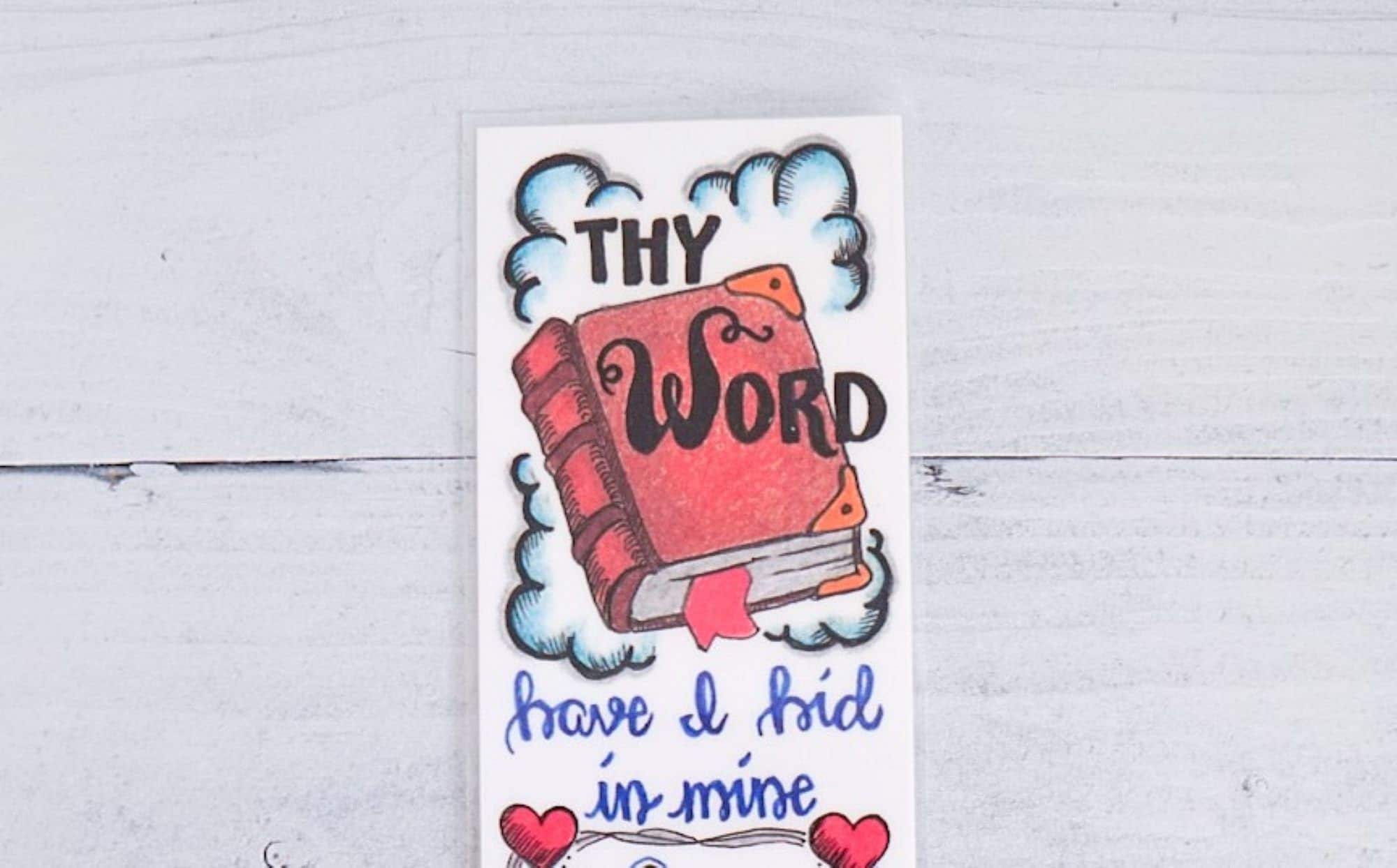 Scripture Bookmark Thy Word Have I Hid in Mine Heart | Etsy