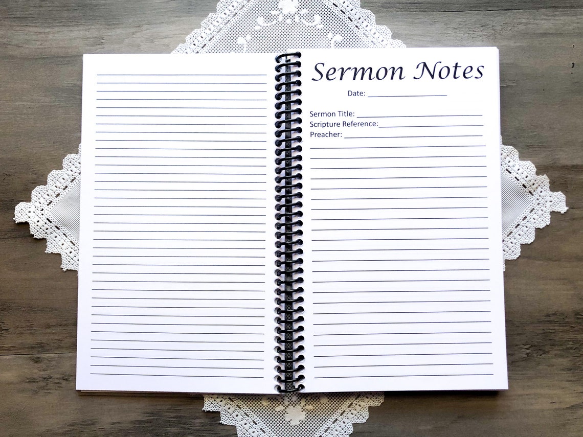 Sermon Notes Journal Sermon Notebook for Church Spiral | Etsy