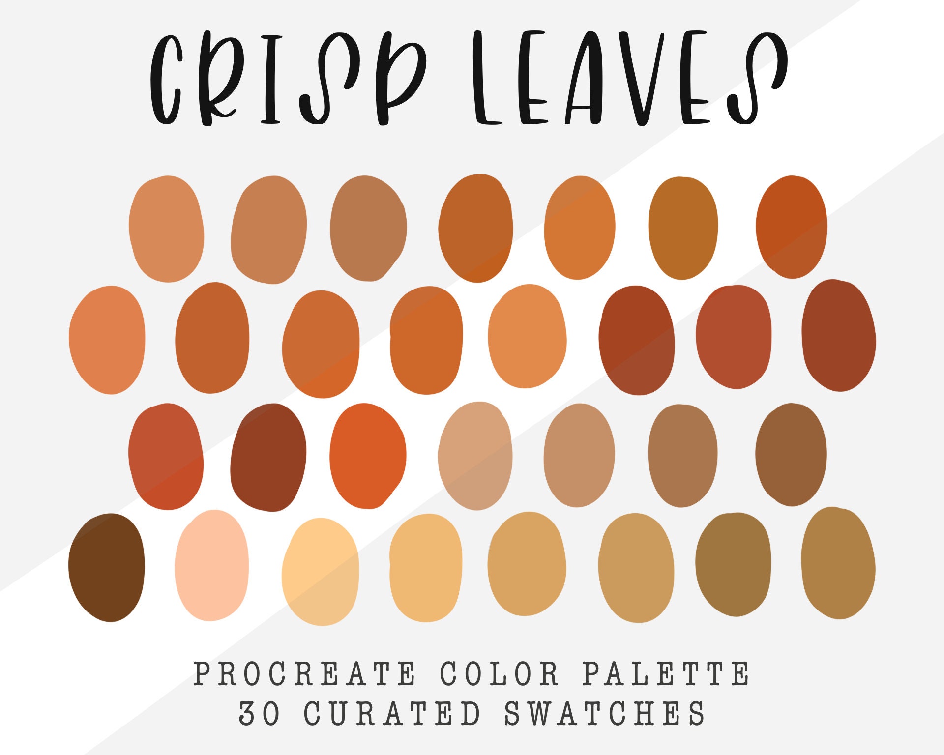 Crisp Leaves | Procreate Color Palette | 30 Color Swatches | iPad ...