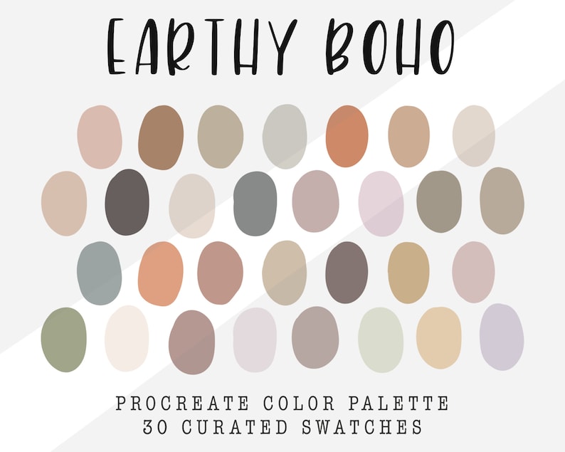 Earthy Boho | Procreate Color Palette | 30 Color Swatches | iPad ...