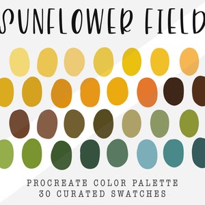 Sunflower Field | Procreate Color Palette | 30 Color Swatches | iPad ...