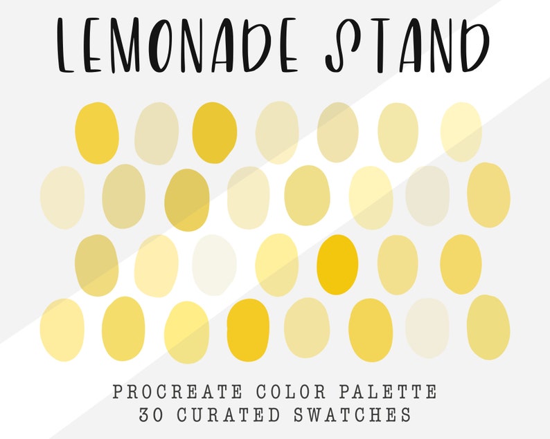 Lemonade Stand | Procreate Color Palette | 30 Color Swatches | iPad ...