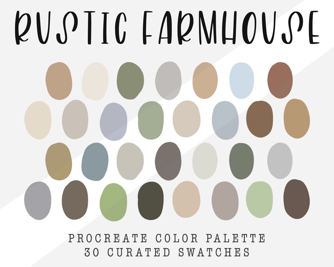 Rustic Farmhouse | Procreate Color Palette | 30 Color Swatches | iPad ...