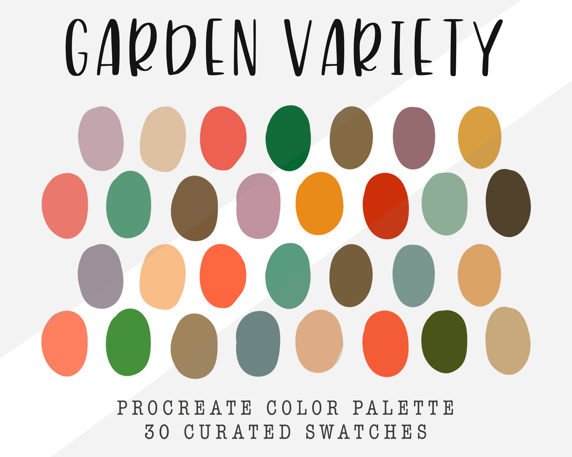 Garden Variety | Procreate Color Palette | 30 Color Swatches | iPad ...