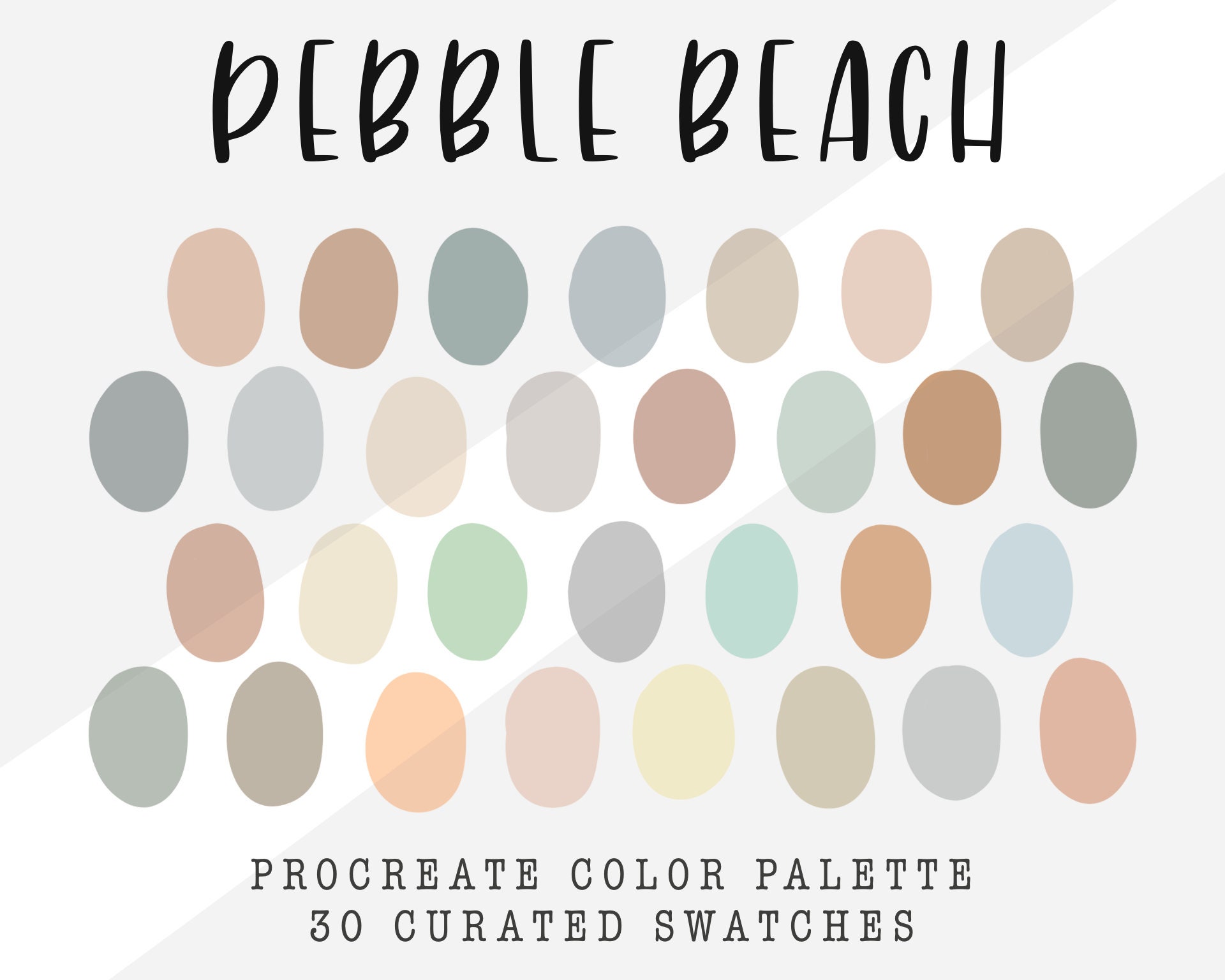 Pebble Beach | Procreate Color Palette | 30 Color Swatches | iPad ...