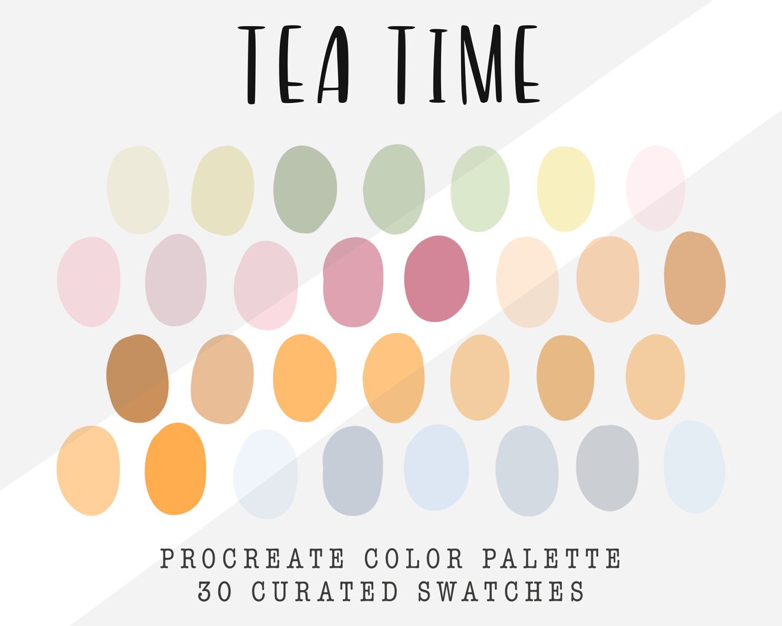Tea Time | Procreate Color Palette | 30 Color Swatches | iPad Procreate ...