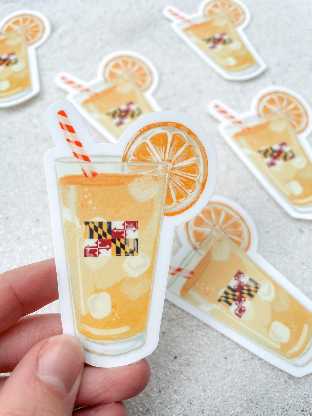 Maryland Orange Crush Illustrated Sticker - Etsy