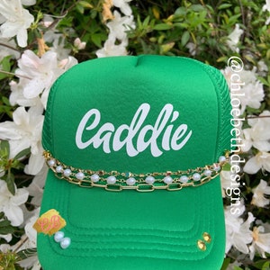 Women's Kelly Green Trucker Hat- Golf Hat, Caddie Hat, Hat Chains ...