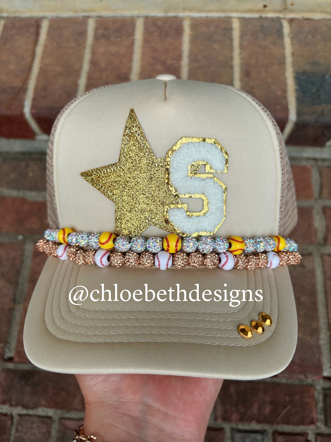 Sports Trucker Hat Chain- Bling Hat Chain, Baseball, Softball, Soccer ...