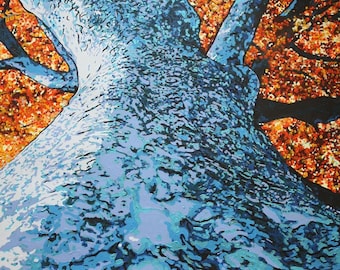 Oak tree painting | Etsy