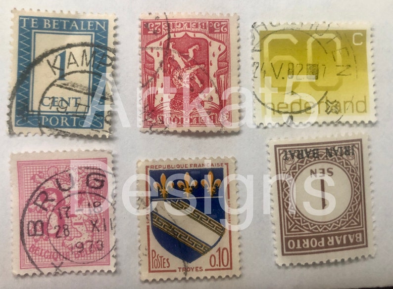 142 Colorful Number Postage Stamps, Printable Instant Download, Digital ...