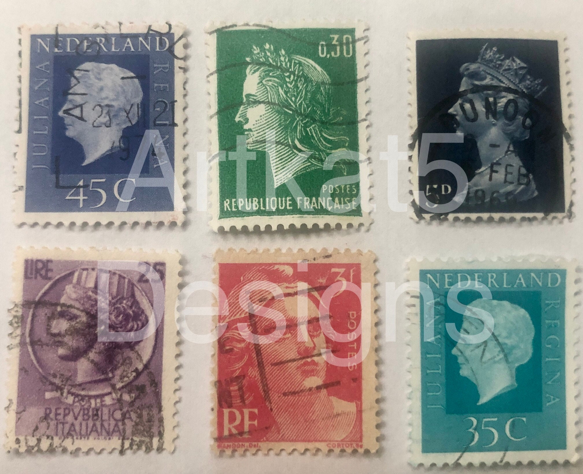 124 Faces, Portraits and Heads Postage Stamps, Printable Instant ...