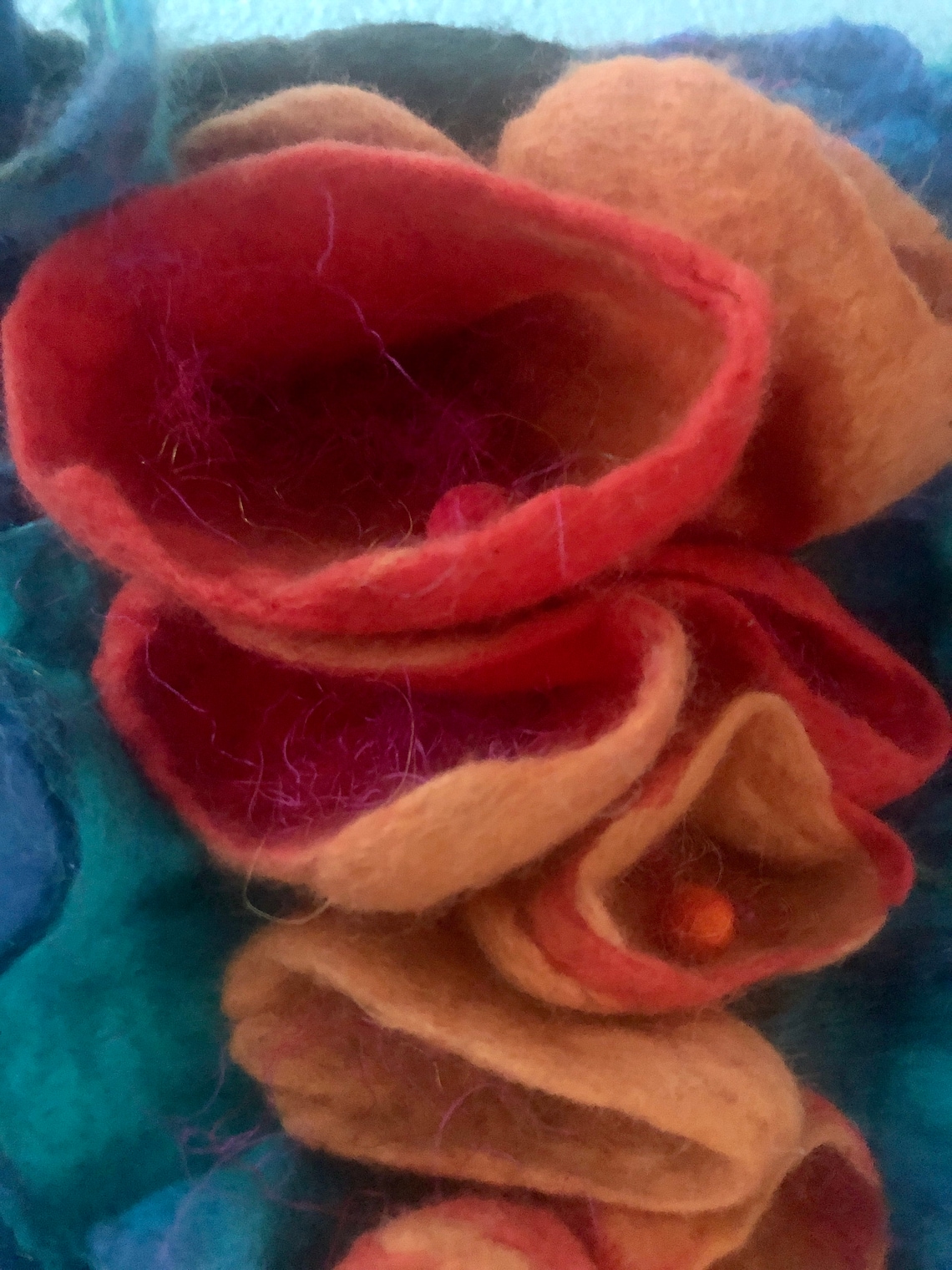 Abstract Ocean Art Wall Hanging, Fabric Decor Water Art, Sea Creatures ...