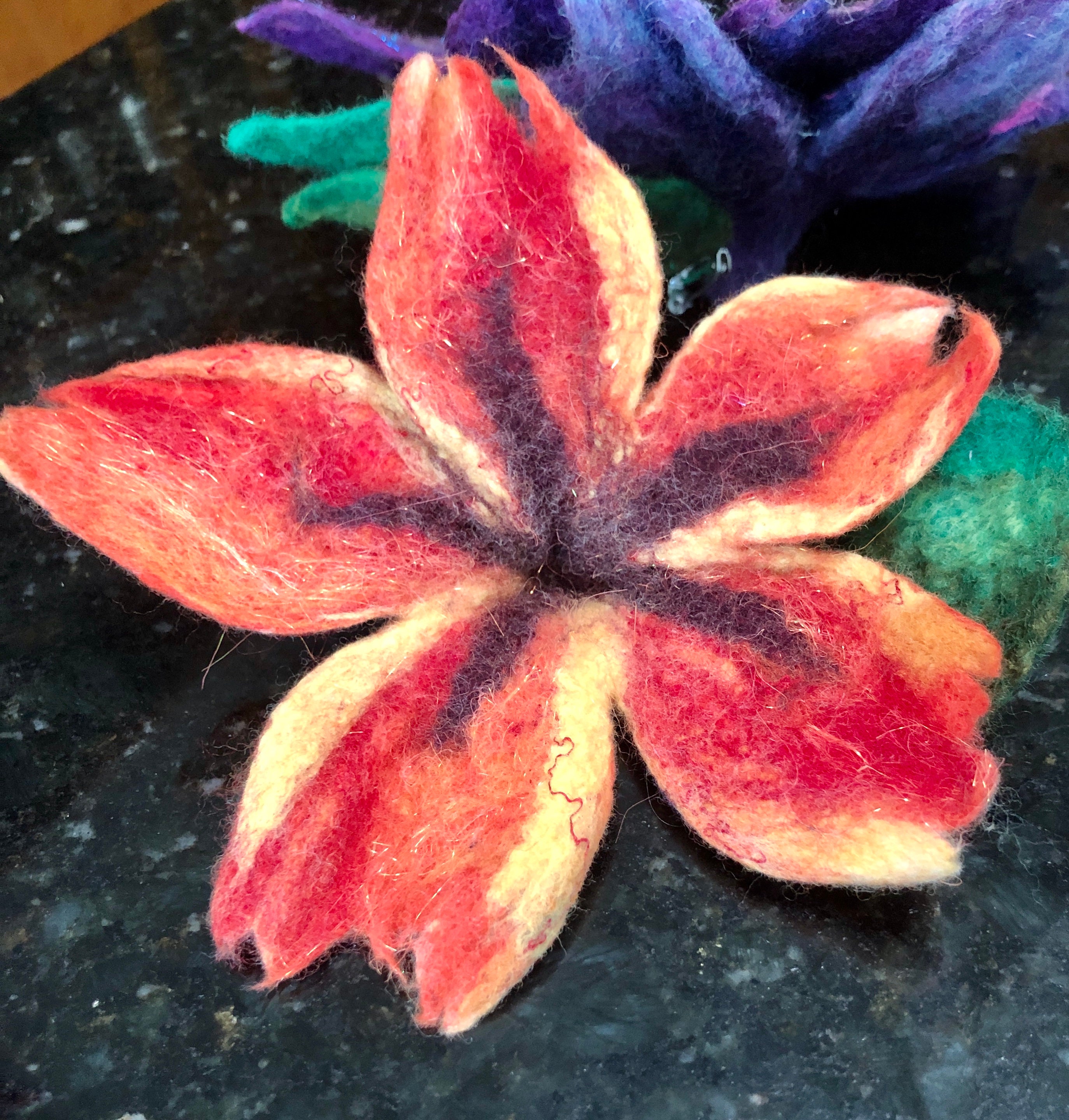 Felted Wool Flowers, Scarf or Hat Pens, Decorative Flowers Accessory ...