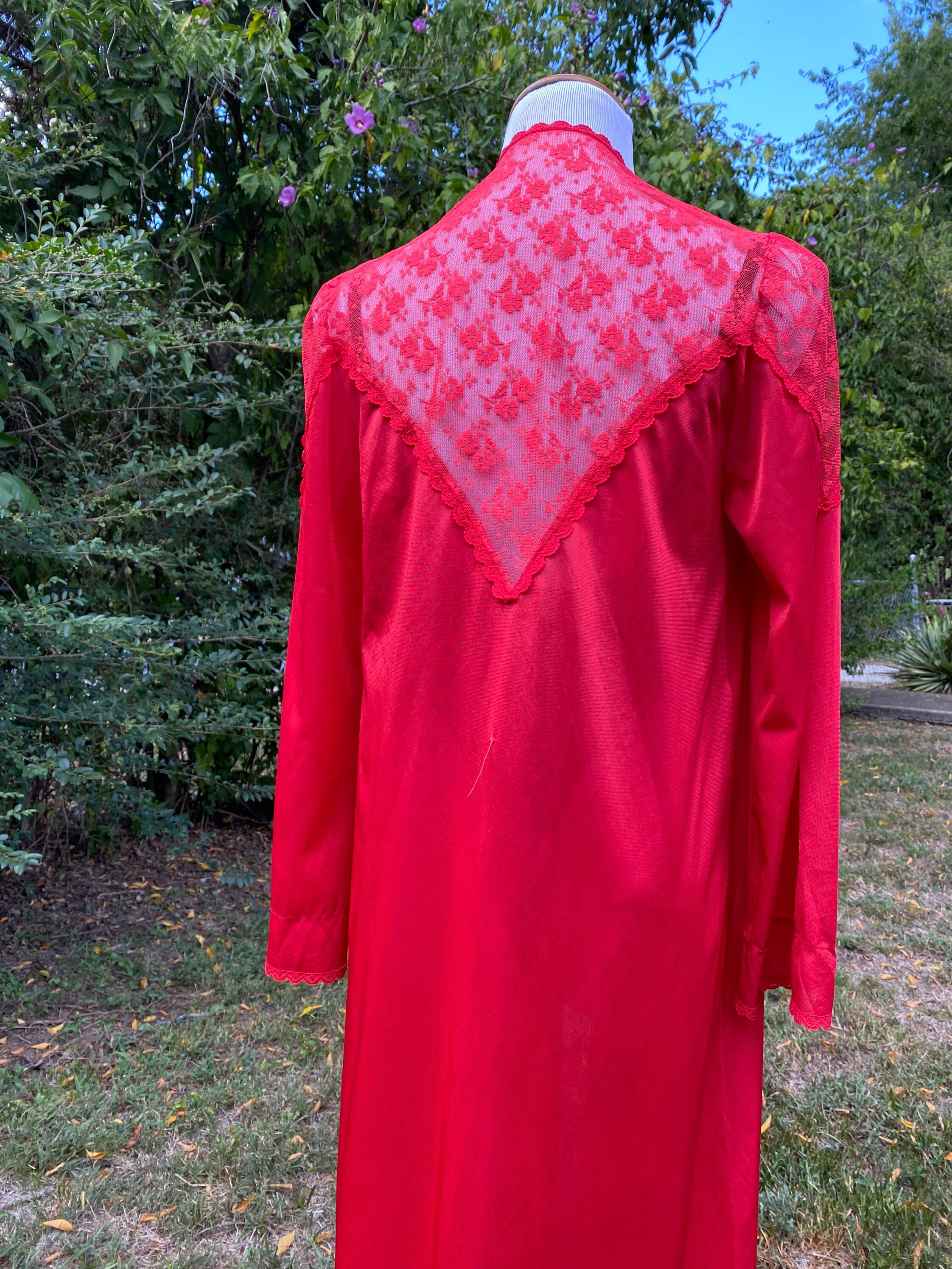 1980s Cherry Red Lingerie Robe - Etsy