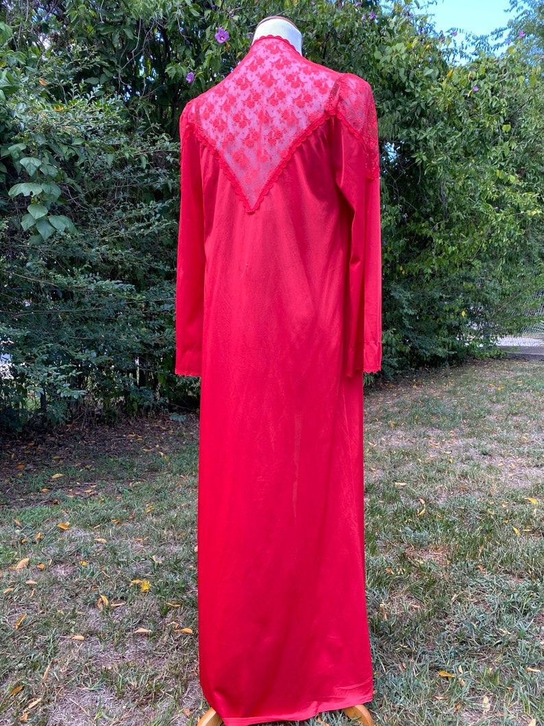 1980s Cherry Red Lingerie Robe - Etsy