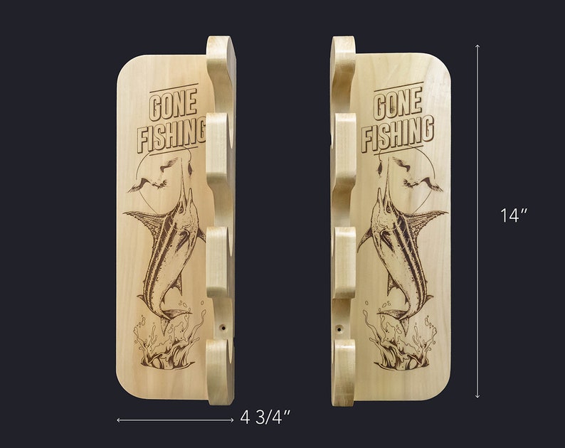 Fishing Rod Holder - Two Piece Wall Mount - Etsy