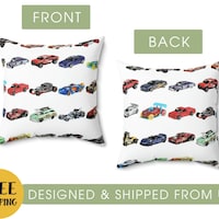 Red Race Car Shape Pillow, Personalized Nursery Decor, Motorsport ...