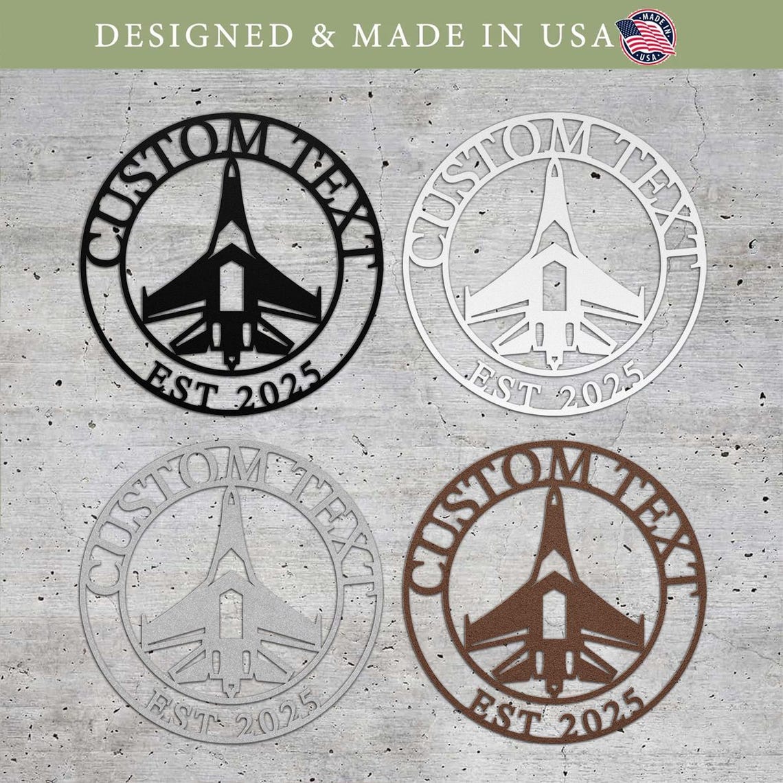 Custom Fighter Jet Metal Sign / Aviation Gifts / Flight School Student ...