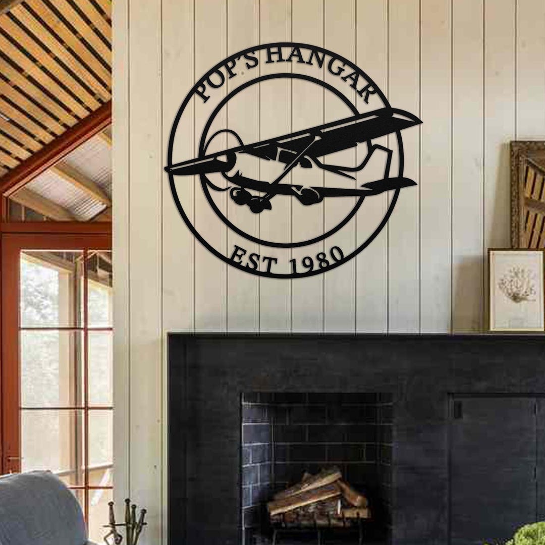 Custom Metal Airplane Sign: Personalized Hangar Decor, Pilot Gift - Etsy