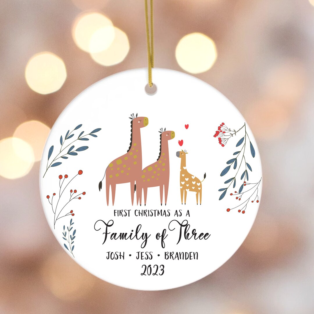 Family of Three Christmas Ornament / Baby First Christmas Ornament ...