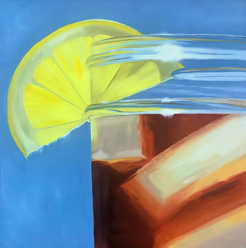 Iced Tea, Iced Tea Painting, Country Decor, Original Painting, Oil ...