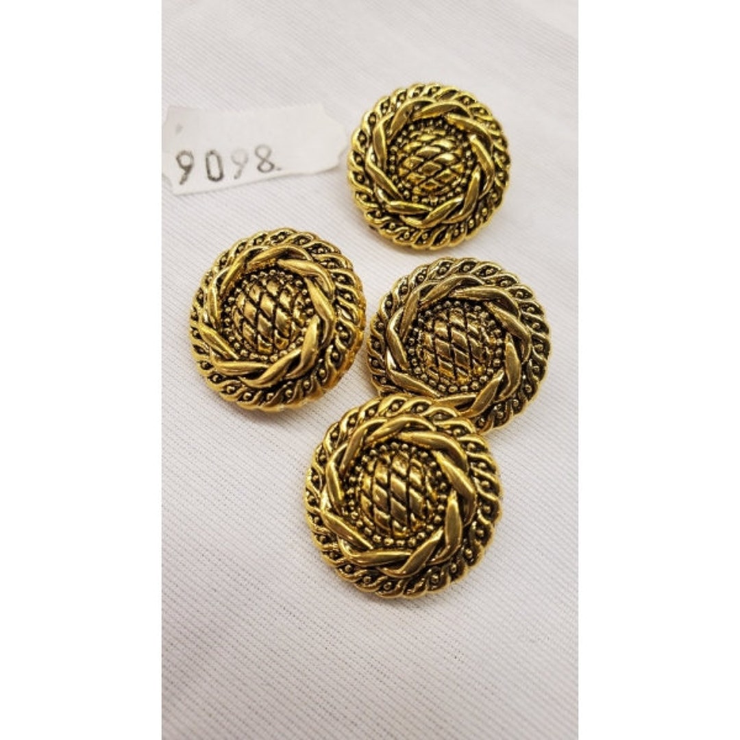 Round Gold Acrylic Button With Shank, 21 Mm, Sold in Packs of 6 / or 1. ...